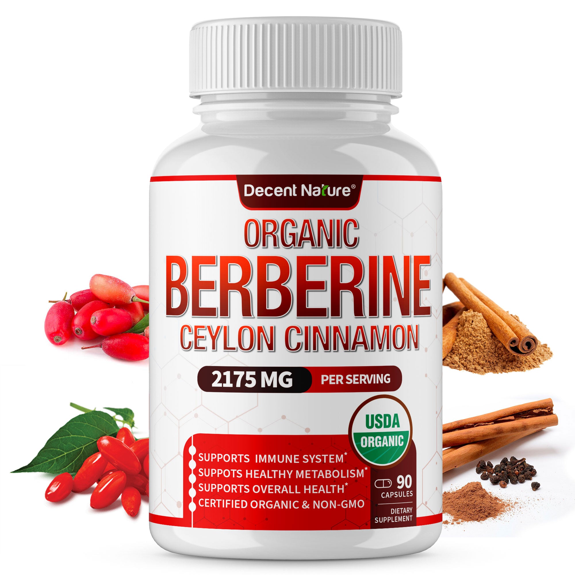 Organic Berberine with Ceylon Cinnamon – Decent Nature